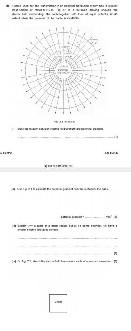 Solved (ii) ﻿Use Fig. 2.1 ﻿to estimate the potential | Chegg.com