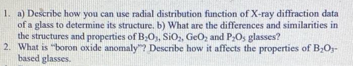 Solved 1. a) Describe how you can use radial distribution | Chegg.com