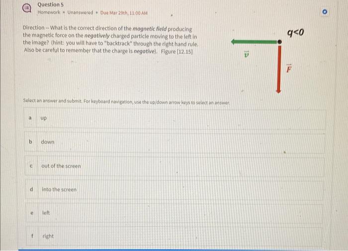 Solved Direction - What is the correct direction of the | Chegg.com