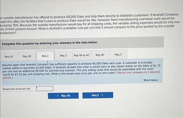 Solved Problem 13-18 (Static) Relevant Cost Analysis in a | Chegg.com