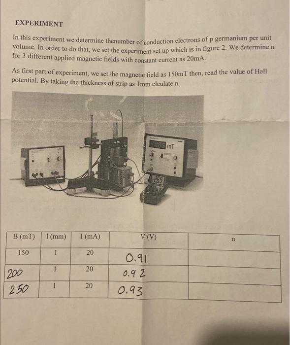 Solved EXPERIMENT In this experiment we determine thenumber | Chegg.com