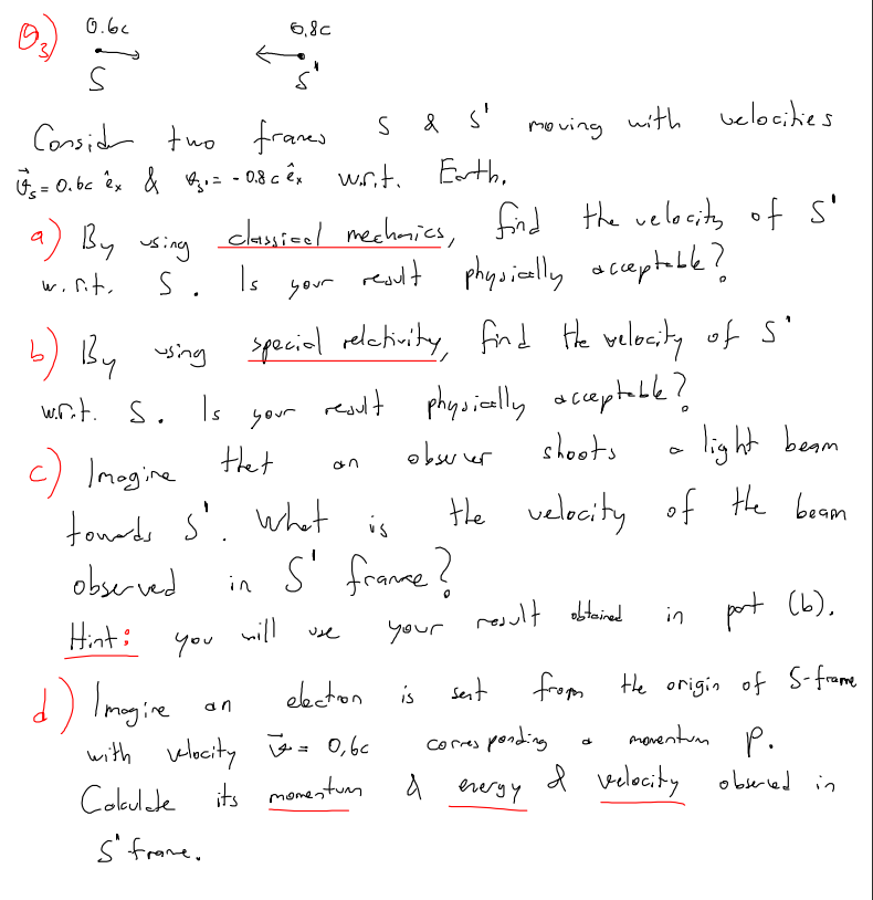 Solved Consider two frames S ﻿& S ' ﻿moving with | Chegg.com