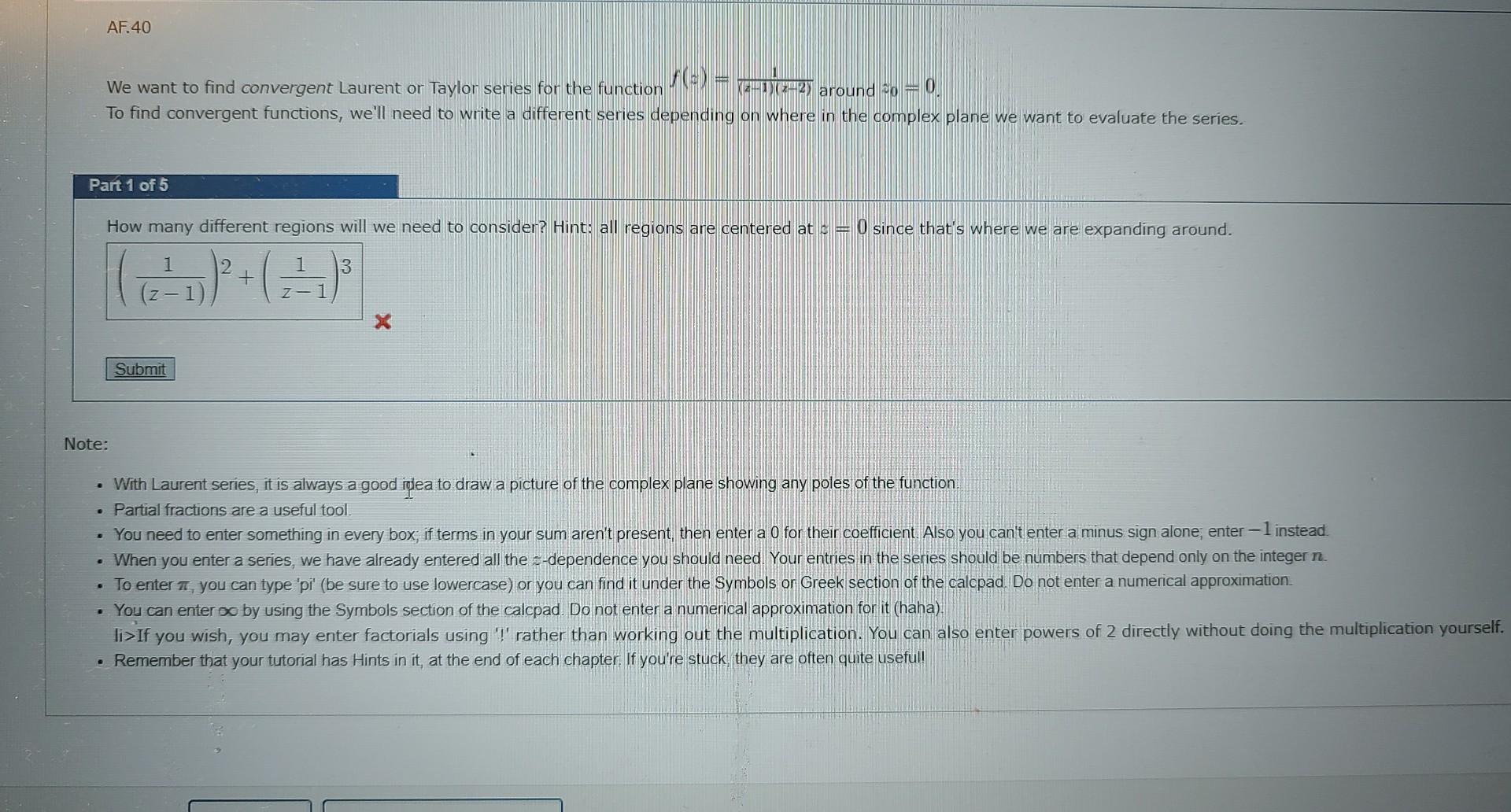 Solved We want to find convergent Laurent or Taylor series | Chegg.com