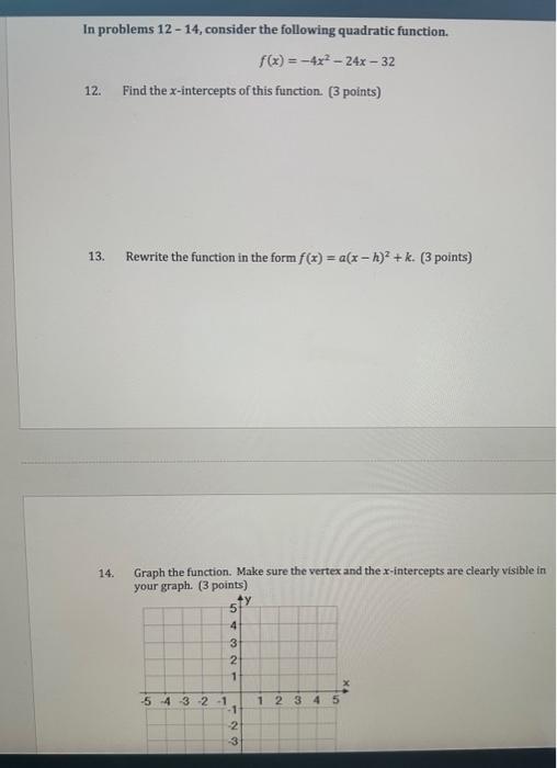 Solved In problems 12−14, consider the following quadratic | Chegg.com