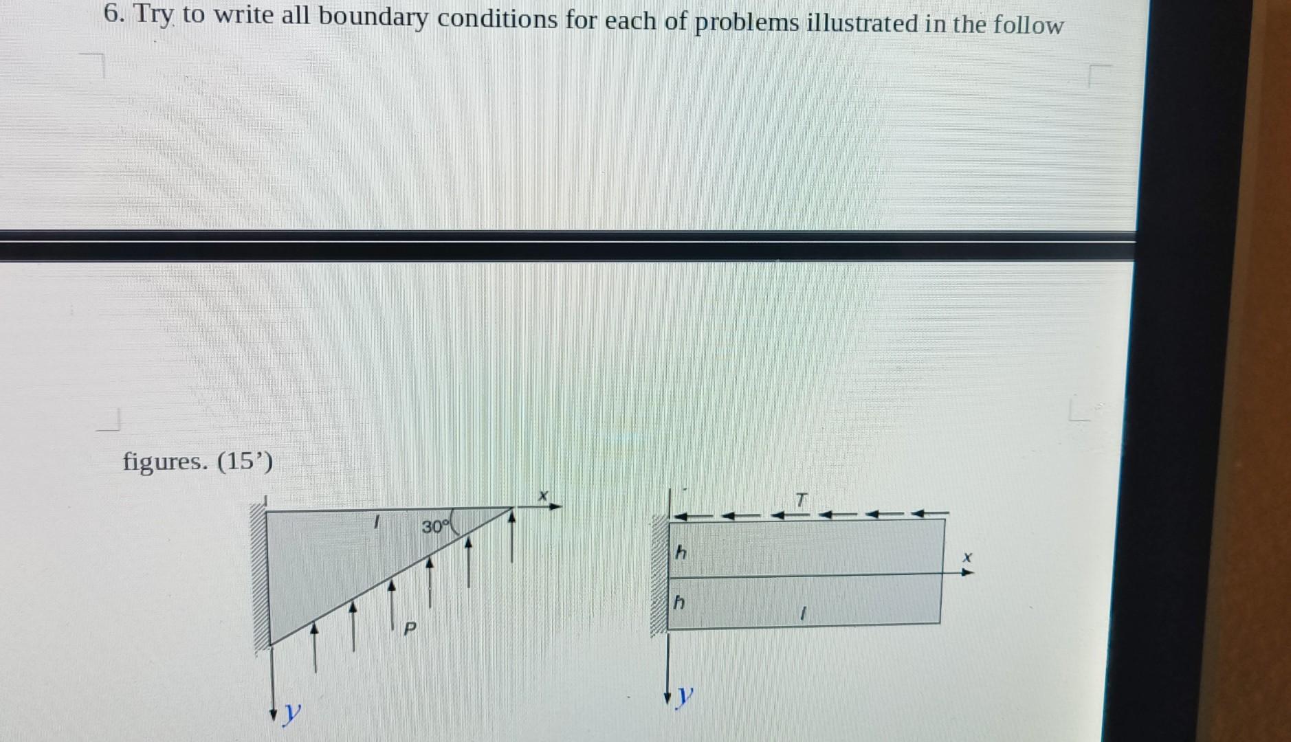 Solved 6. Try to write all boundary conditions for each of | Chegg.com