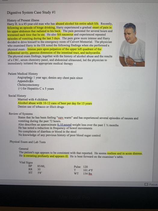 Solved Digestive System Case Study #1 History of Present | Chegg.com