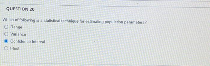 Solved QUESTION 20 Which of following is a statistical | Chegg.com