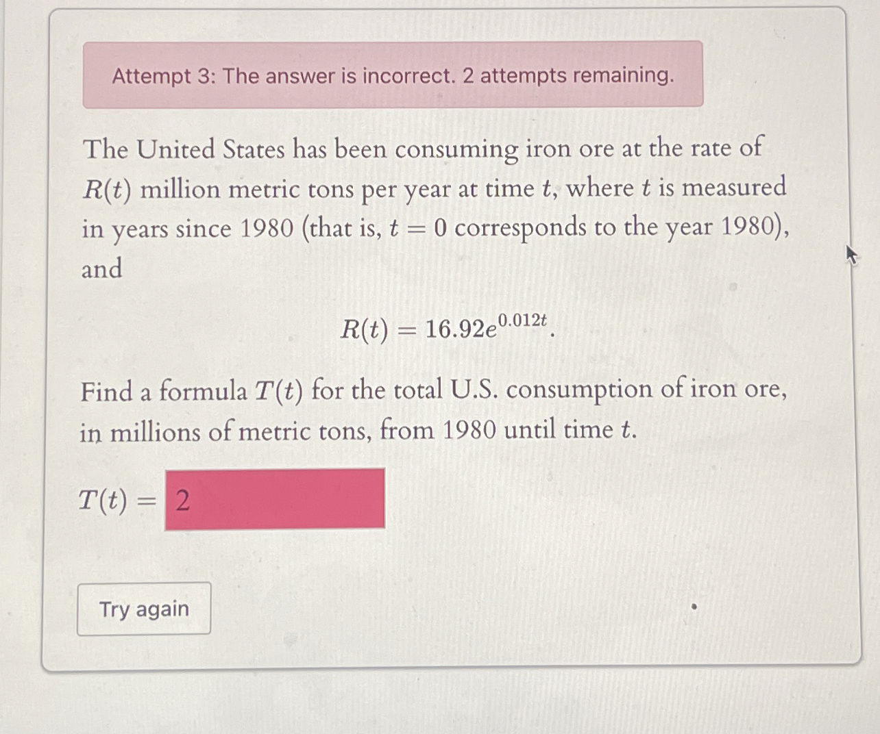 Solved Attempt 3: The answer is incorrect. 2 ﻿attempts | Chegg.com