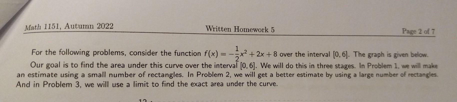 Solved For the following problems, consider the function | Chegg.com