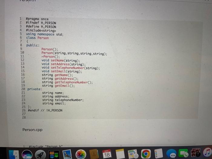 Solved Modify the given code with the specified virtual | Chegg.com