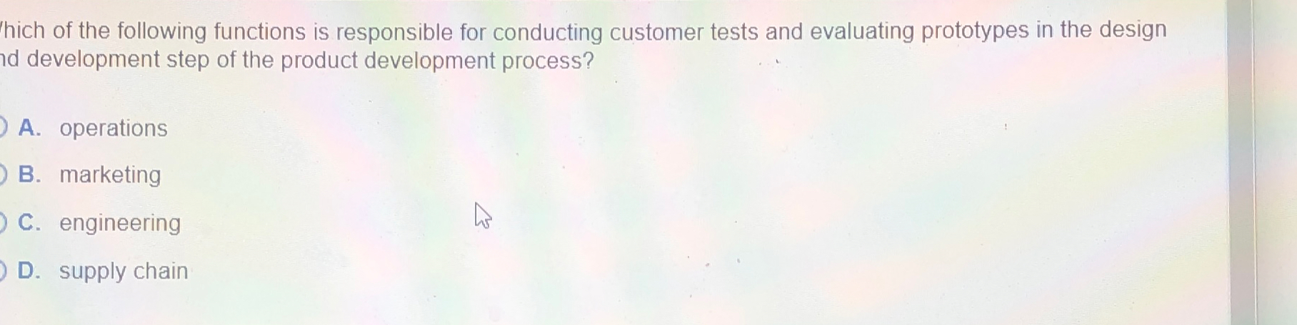 Solved hich of the following functions is responsible for | Chegg.com