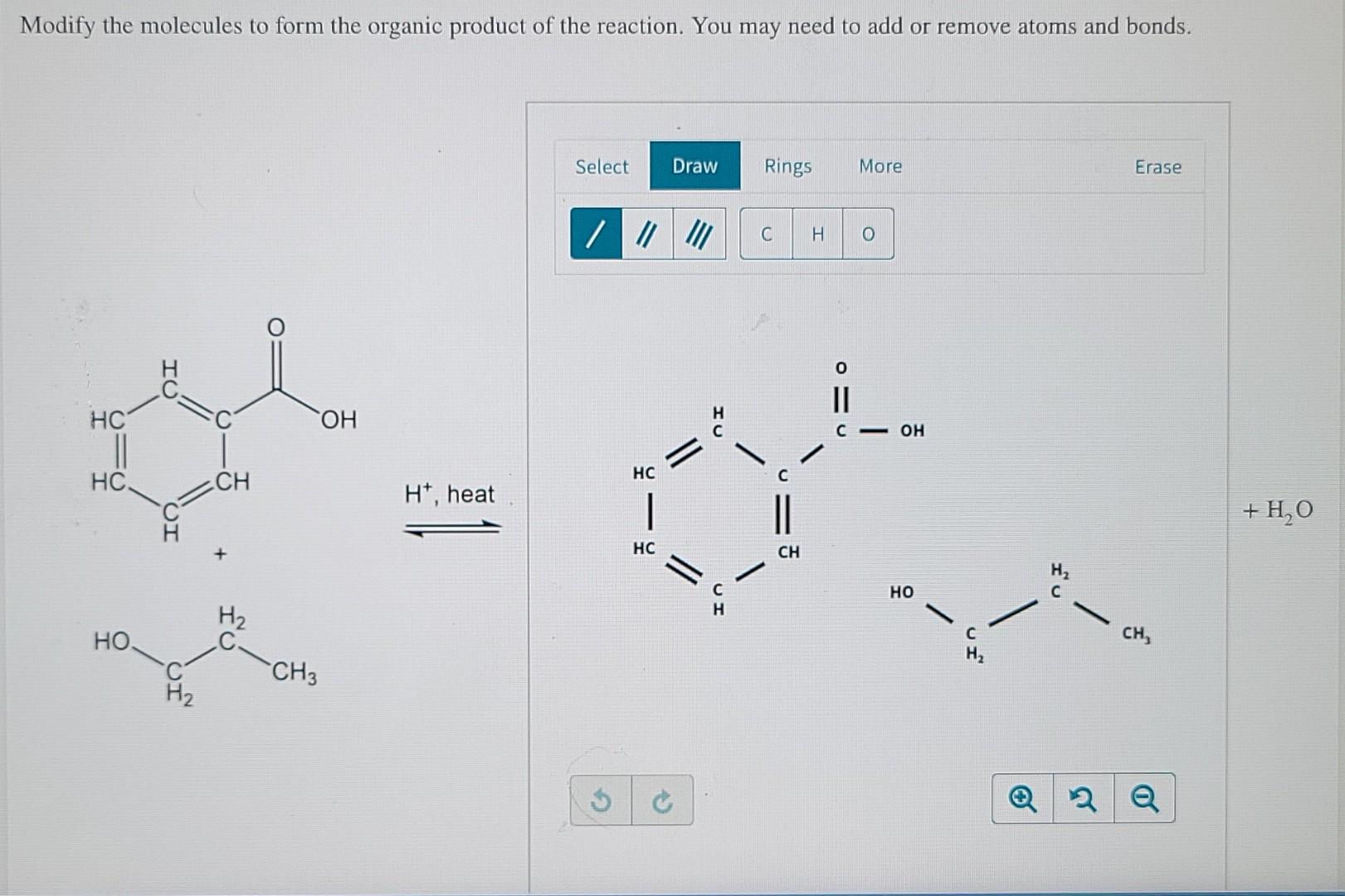 Solved Modify the molecules to form the organic product of | Chegg.com
