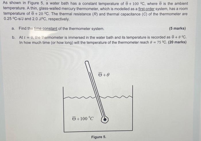 Solved As shown in Figure 5, a water bath has a constant | Chegg.com