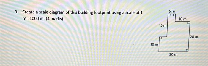 Solved 3. Create a scale diagram of this building footprint | Chegg.com