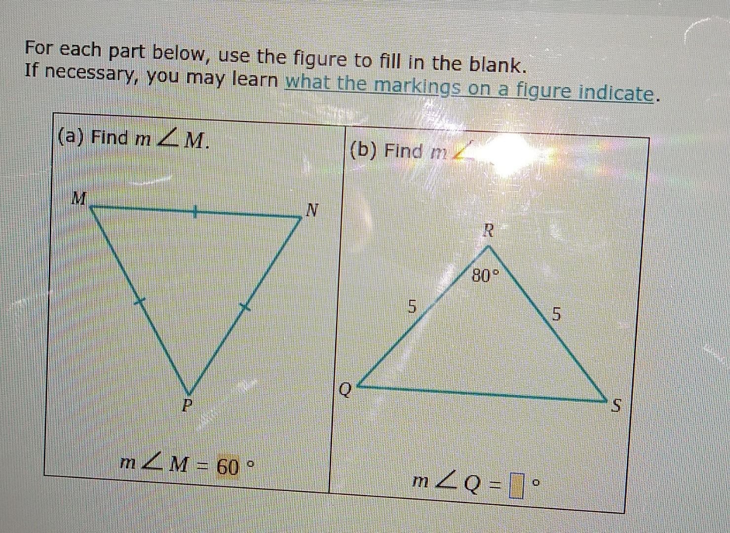 Solved For each part below, use the figure to fill in the | Chegg.com