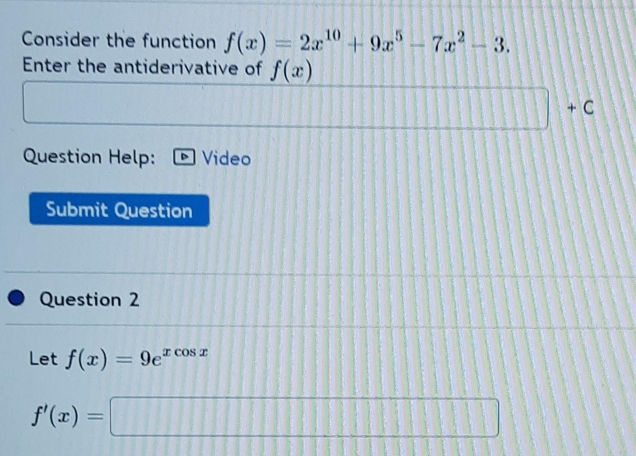 Solved sider the function f(x)=2x10+9x5−7x2−3. r the | Chegg.com