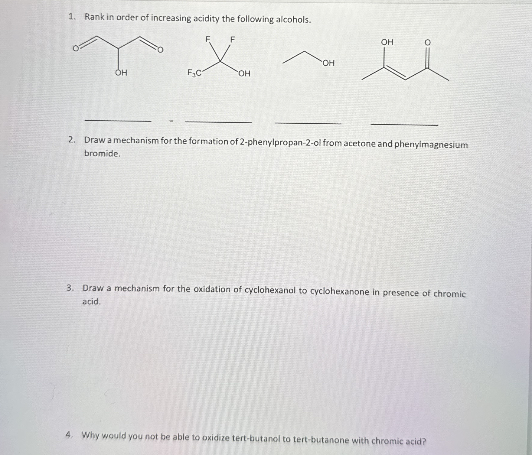 Solved by an EXPERT Please help me with this questions. Rank in order of | Chegg.com
