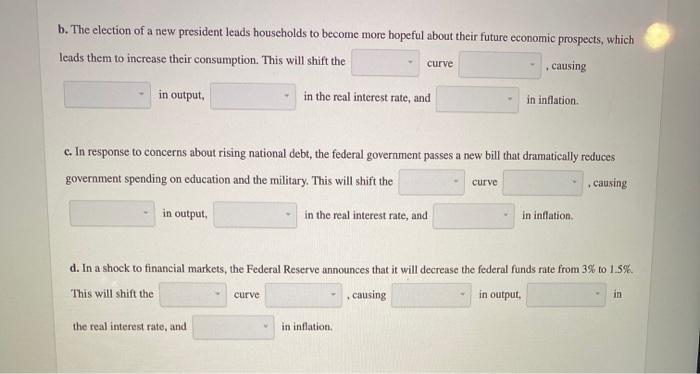 For each of the following scenarios, use the Fed | Chegg.com