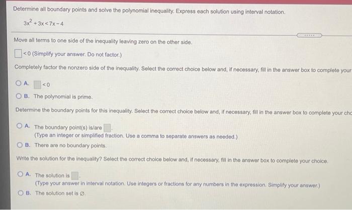 Solved Determine all boundary points and solve the rational | Chegg.com
