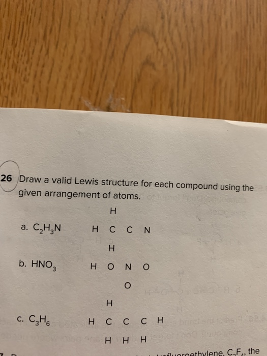 Solved 26 Draw a valid Lewis structure for each compound | Chegg.com