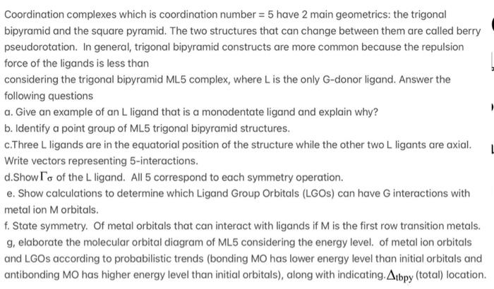 Solved Coordination complexes which is coordination number = | Chegg.com