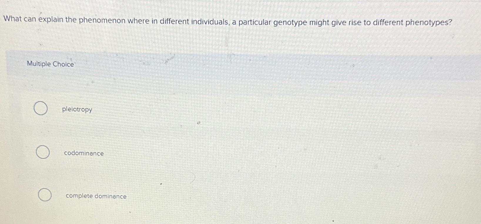 Solved What can explain the phenomenon where in different | Chegg.com