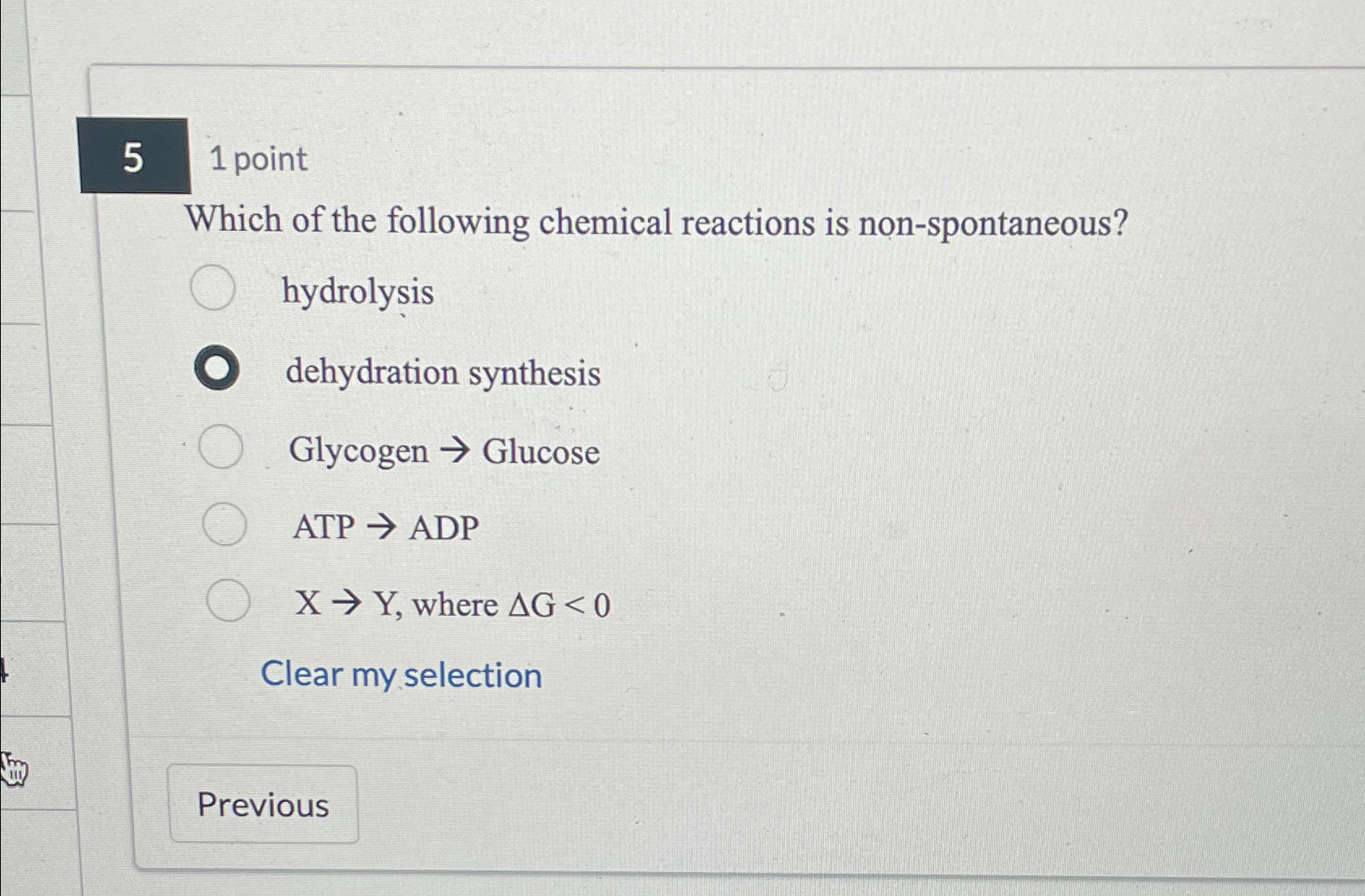 Solved 51 ﻿pointWhich of the following chemical reactions is | Chegg.com