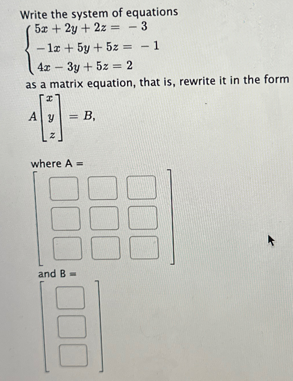 Solved Write the system of | Chegg.com