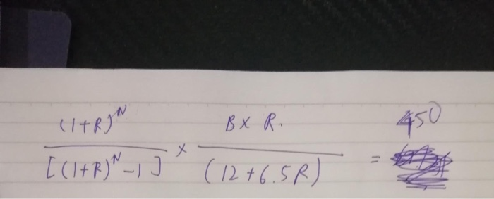 Solved (ITRIN BY R. 450 X [(I + R) ^_, (12+6.5R) | Chegg.com