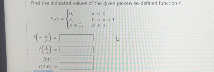Solved Find the indicated values of the given | Chegg.com