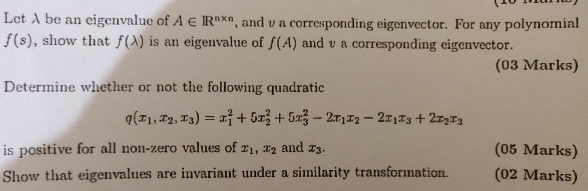 Solved Let I be an eigenvalue of A € Rnxn, and v a | Chegg.com