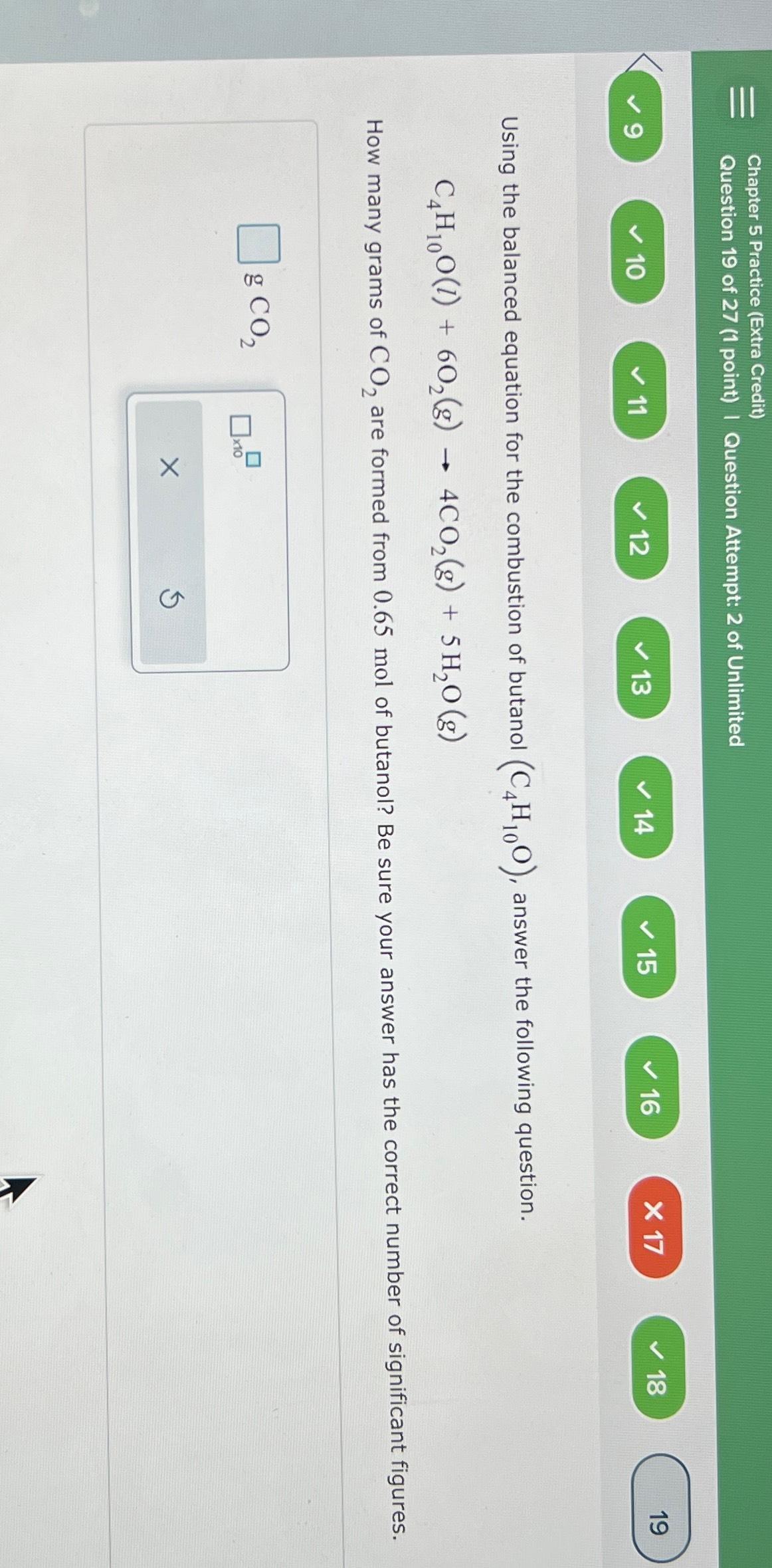Solved Chapter 5 ﻿PracticeUsing the balanced equation for | Chegg.com