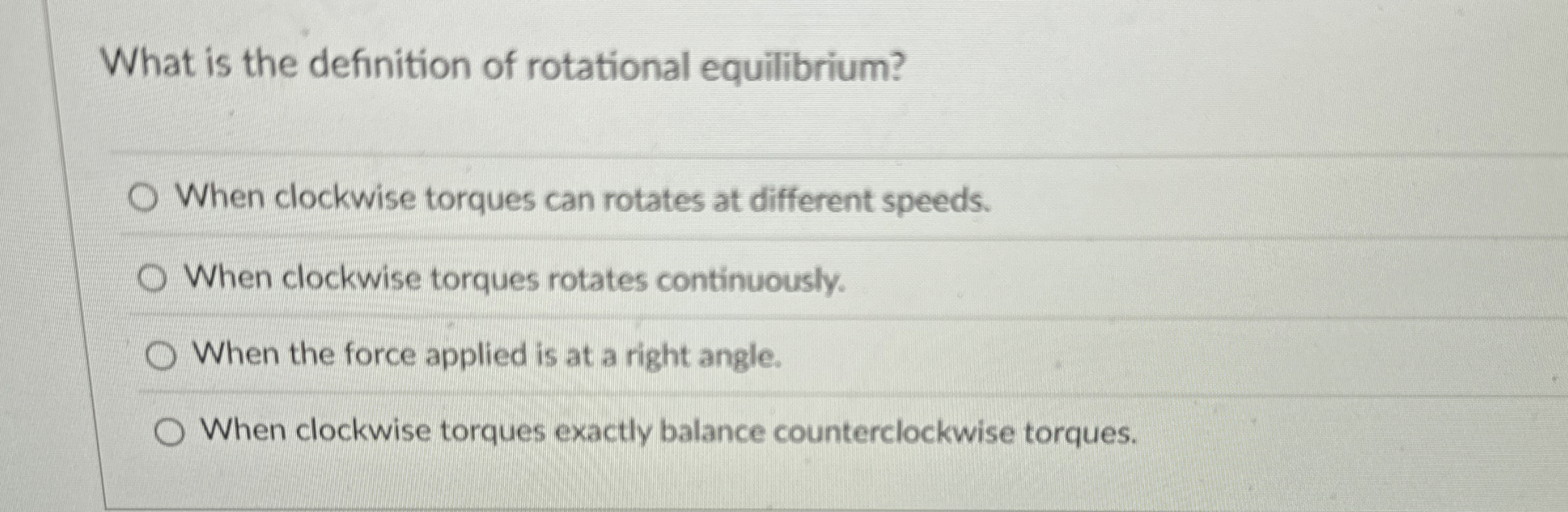 Solved What is the definition of rotational equilibrium?When | Chegg.com