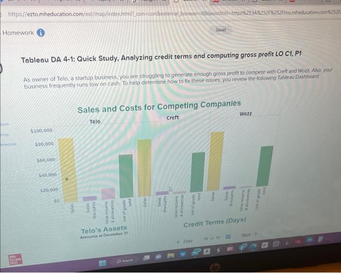 Solved Tableau DA 4-1: Quick Study, Analyzing credit terms | Chegg.com