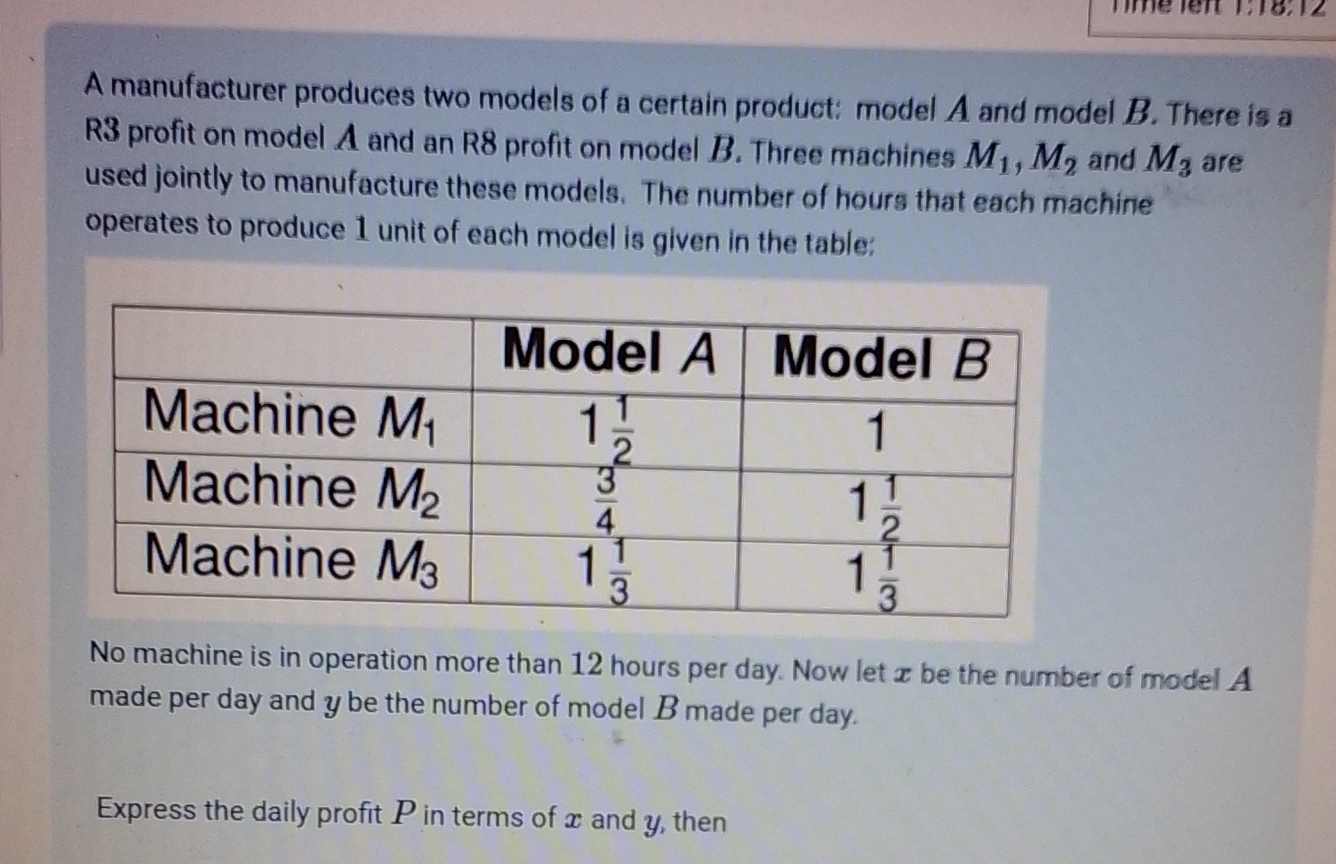 Solved A manufacturer produces two models of a certain | Chegg.com