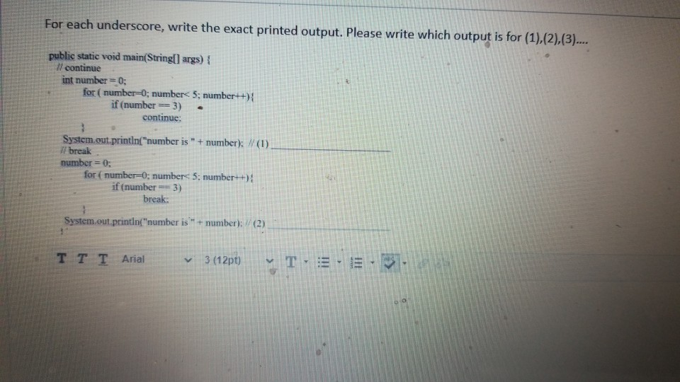 Solved For each underscore, write the exact printed output. | Chegg.com