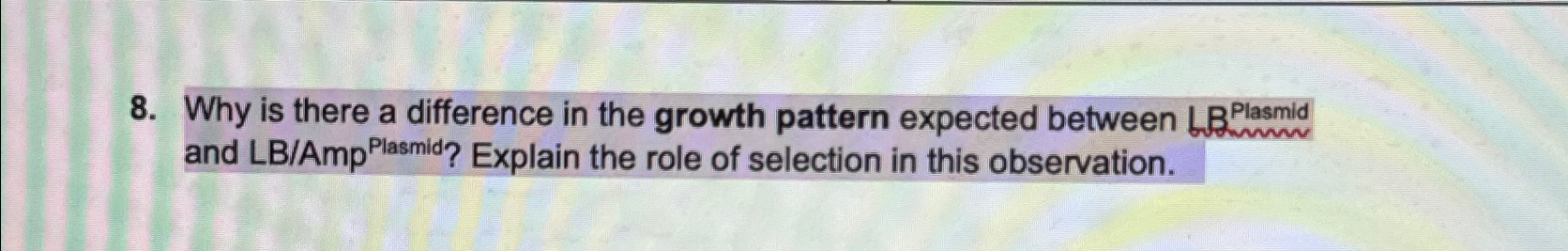 Solved Why is there a difference in the growth pattern | Chegg.com