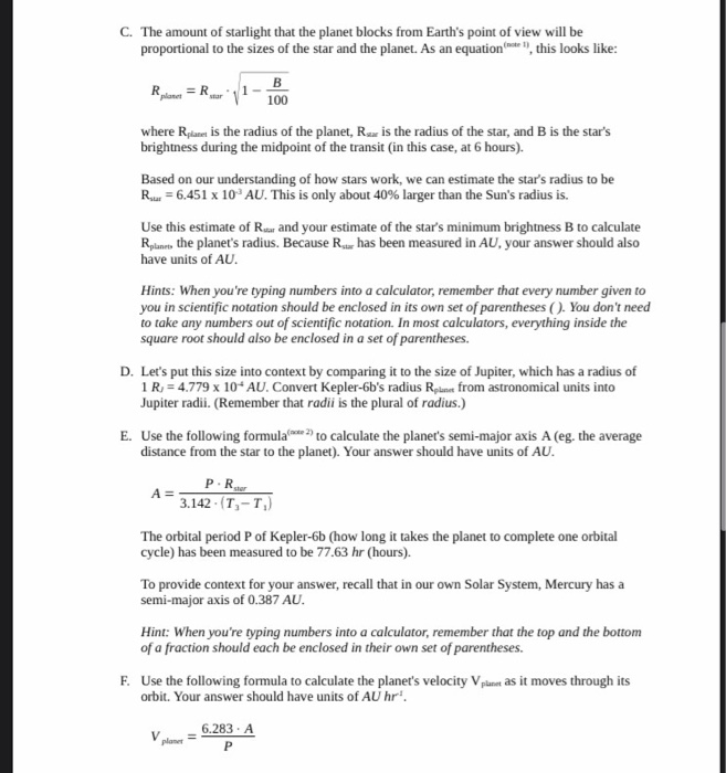 A. Estimate the brightness of Kepler-6 at the | Chegg.com