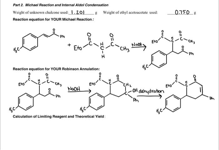 Solved Part 2. Michael Reaction and Internal Aldol | Chegg.com