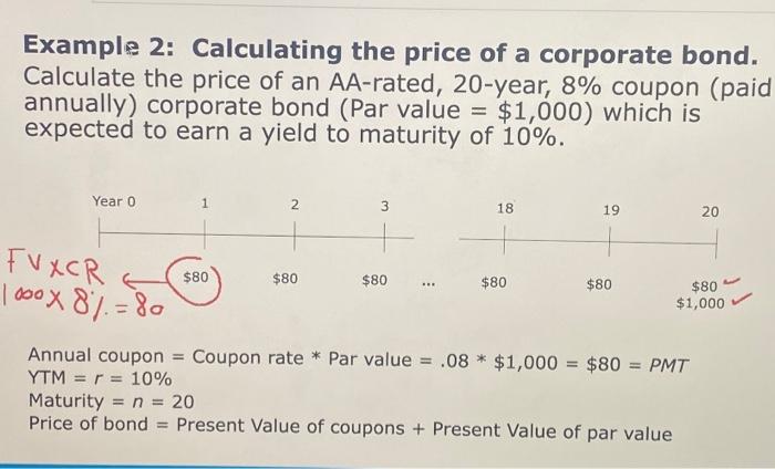 Solved Example 2: Calculating the price of a corporate bond. | Chegg.com