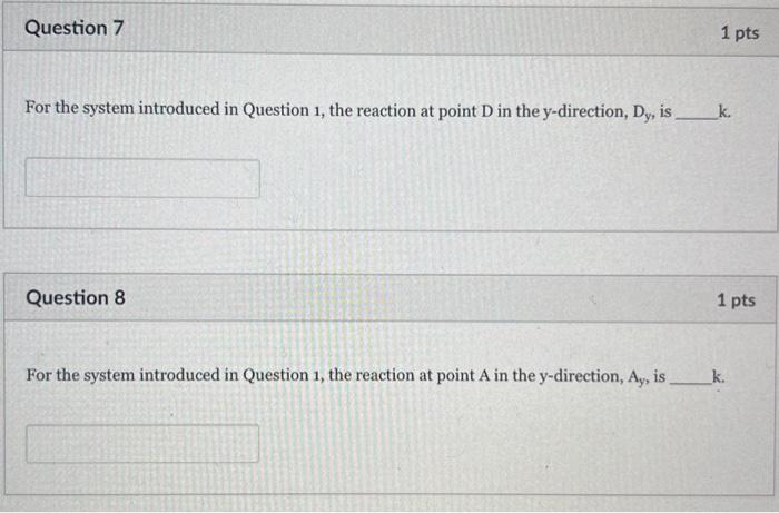 Solved For the system introduced in Question 1, the reaction | Chegg.com