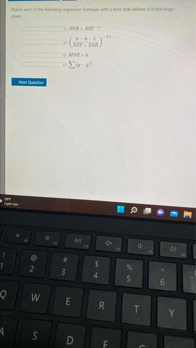 Solved Match each of the following regression formulas with | Chegg.com