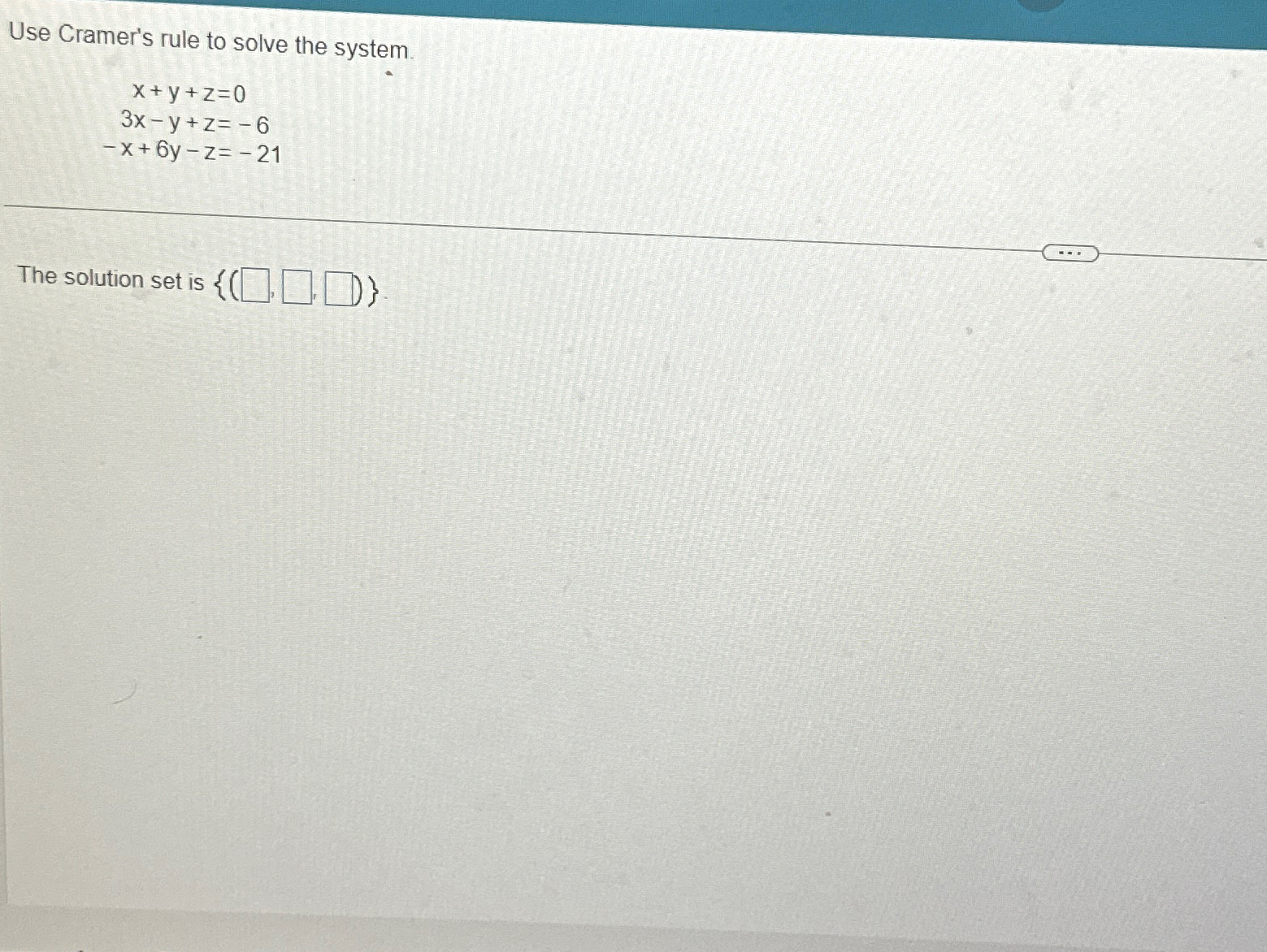 Solved Use Cramer's rule to solve the | Chegg.com