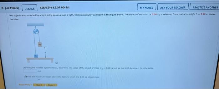Solved Two objects are connected by a light string passing | Chegg.com