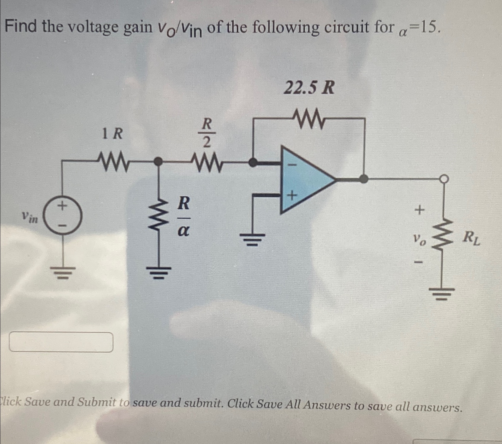 Solved Find the voltage gain vOvin ﻿of the following | Chegg.com