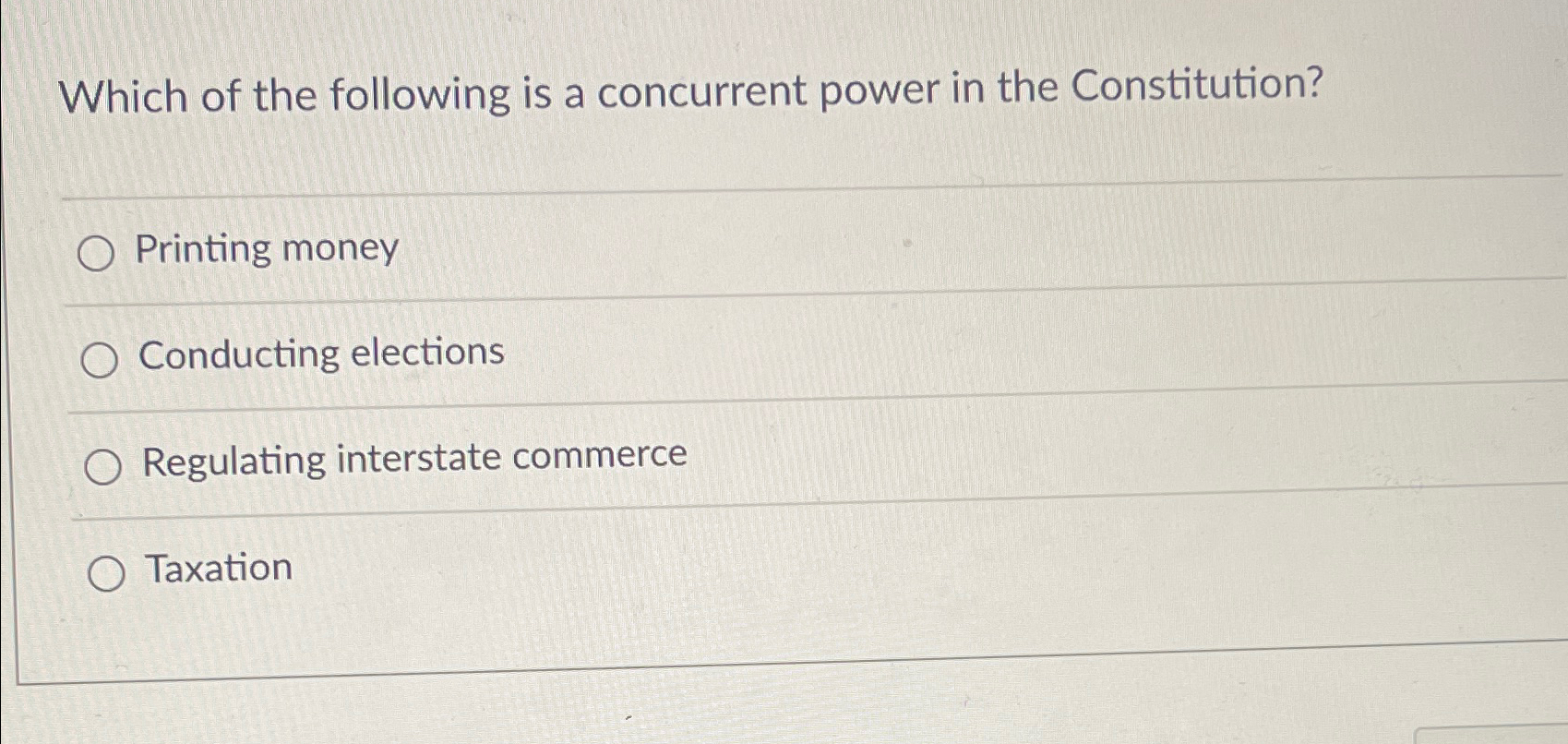 Solved Which of the following is a concurrent power in the | Chegg.com