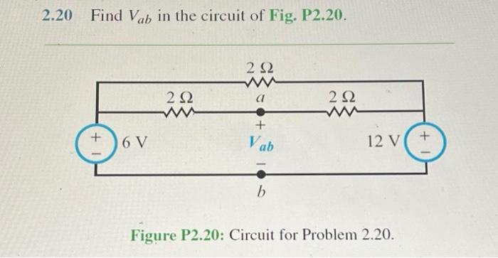 Solved Can you help me answer this question2.20 Find Vab in | Chegg.com