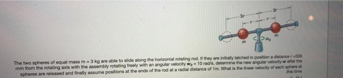 Solved The two spheres of equal mass m= 3 kg are able to | Chegg.com