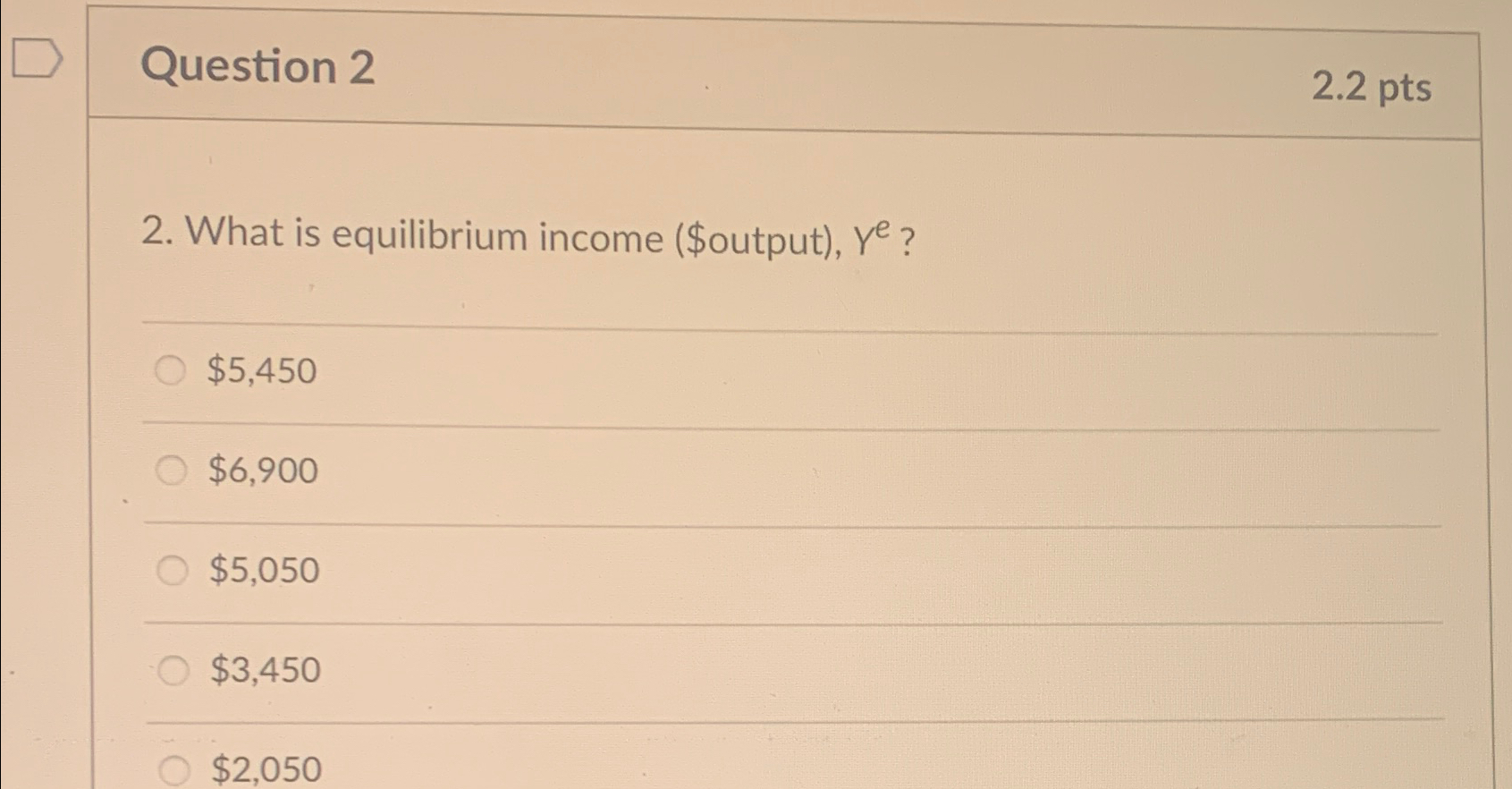 Solved Question 22.2pts2. ﻿What is equilibrium income | Chegg.com