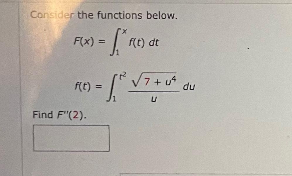 Solved Consider the functions | Chegg.com
